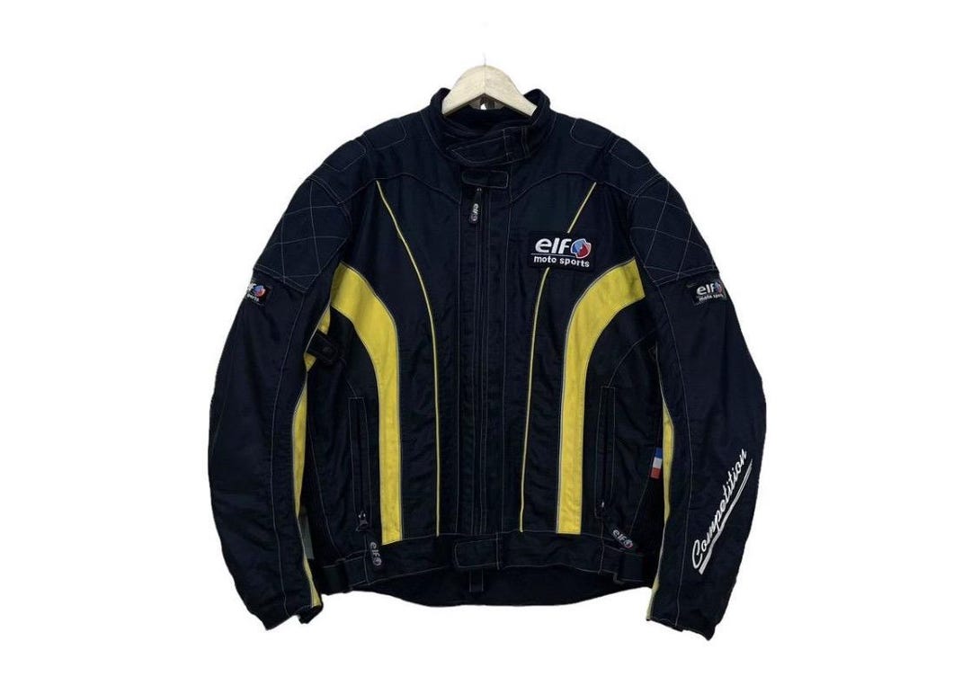 Vintage Racing Team Elf Competition Motorcycle Biker Jacket Sie Large ...