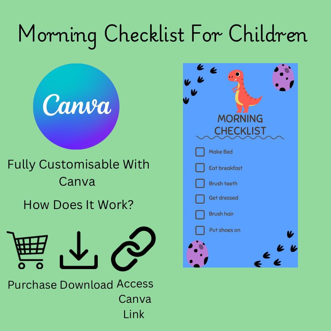 Digital Morning Routine for Children - Boys - Etsy