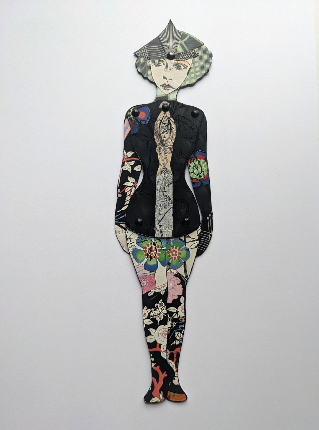 Floral Paper Doll Bookmark: Articulated Page Keeper - Etsy