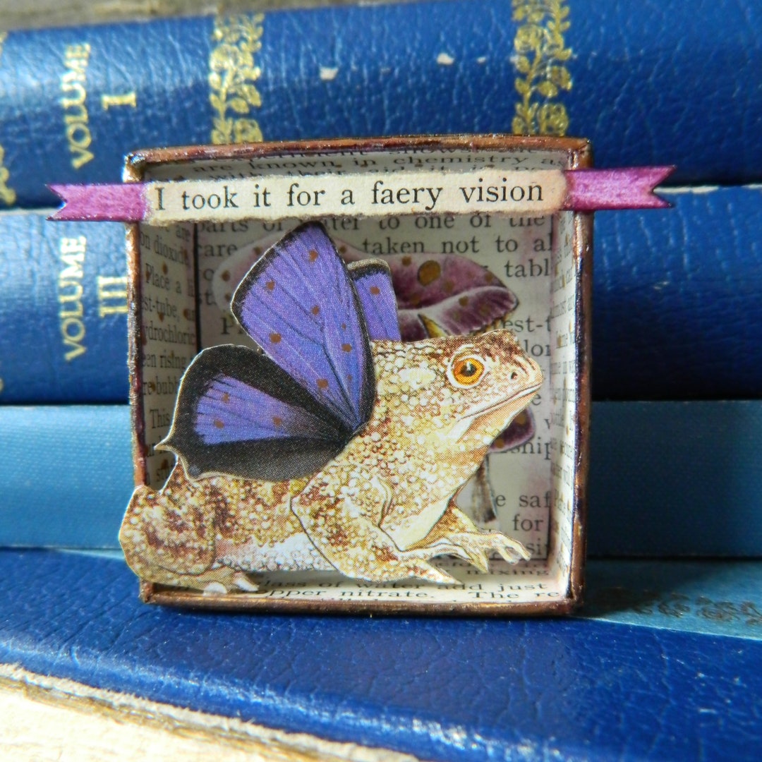 Fairy Toad Witch's Familiar Small Shadow Box, Forest Witch, Green Witch ...