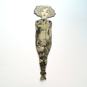 Black and White Paper Doll Bookmark Monochrome Paper Doll - Etsy UK