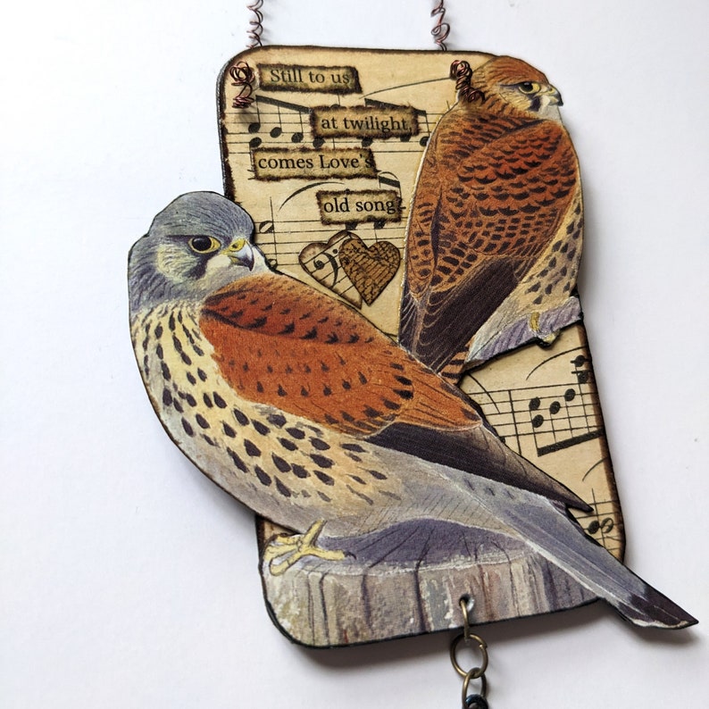 Kestrel Bird Wall Hanging: Vintage Sheet Music Art - Etsy