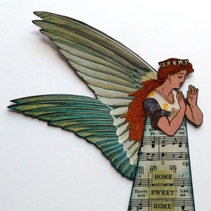 Angel Paper Doll, Home Sweet Home Angel Paper Art Doll, Vintage Lady ...