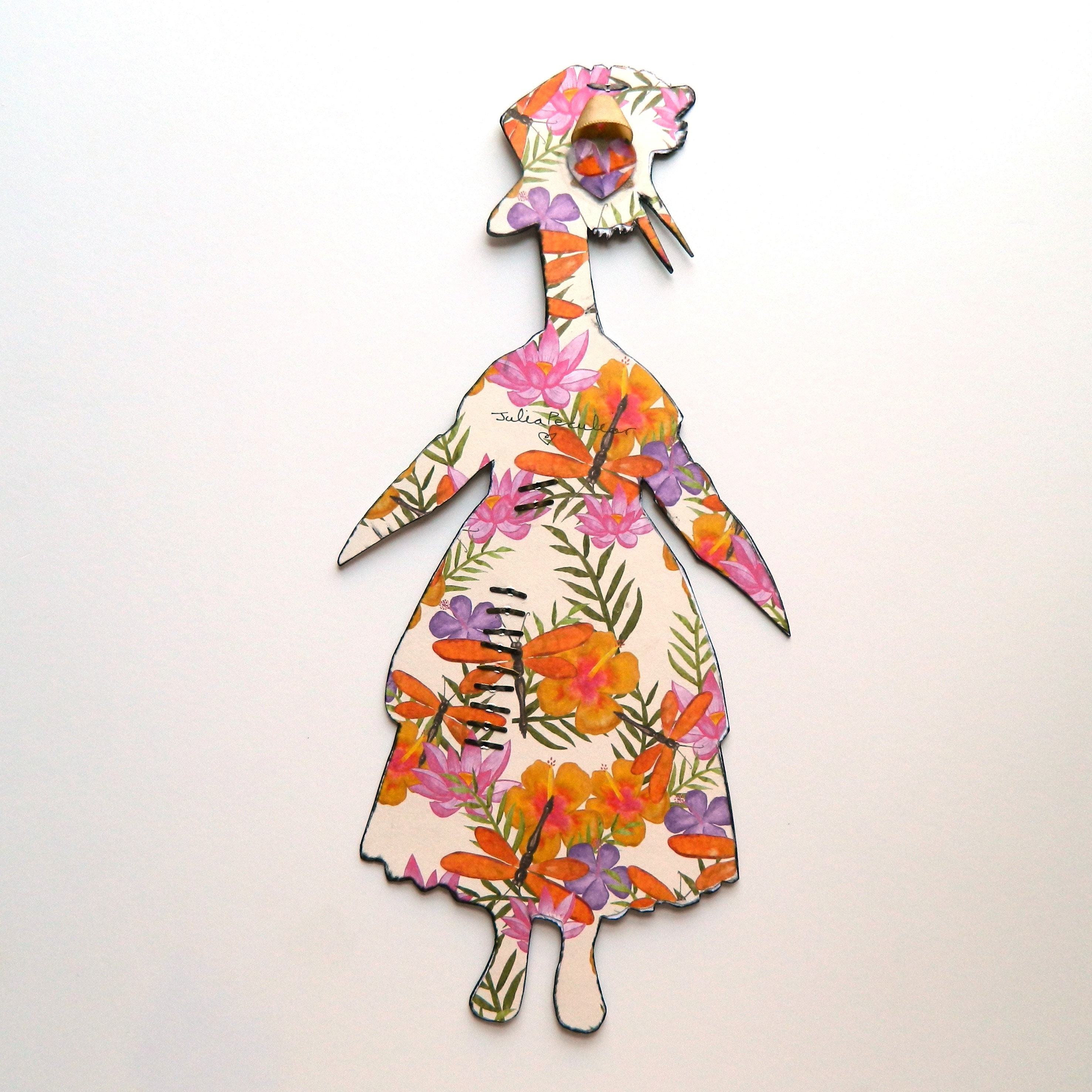 Crested Grebe Bird Paper Doll, Quirky Bird Wall Art - Etsy