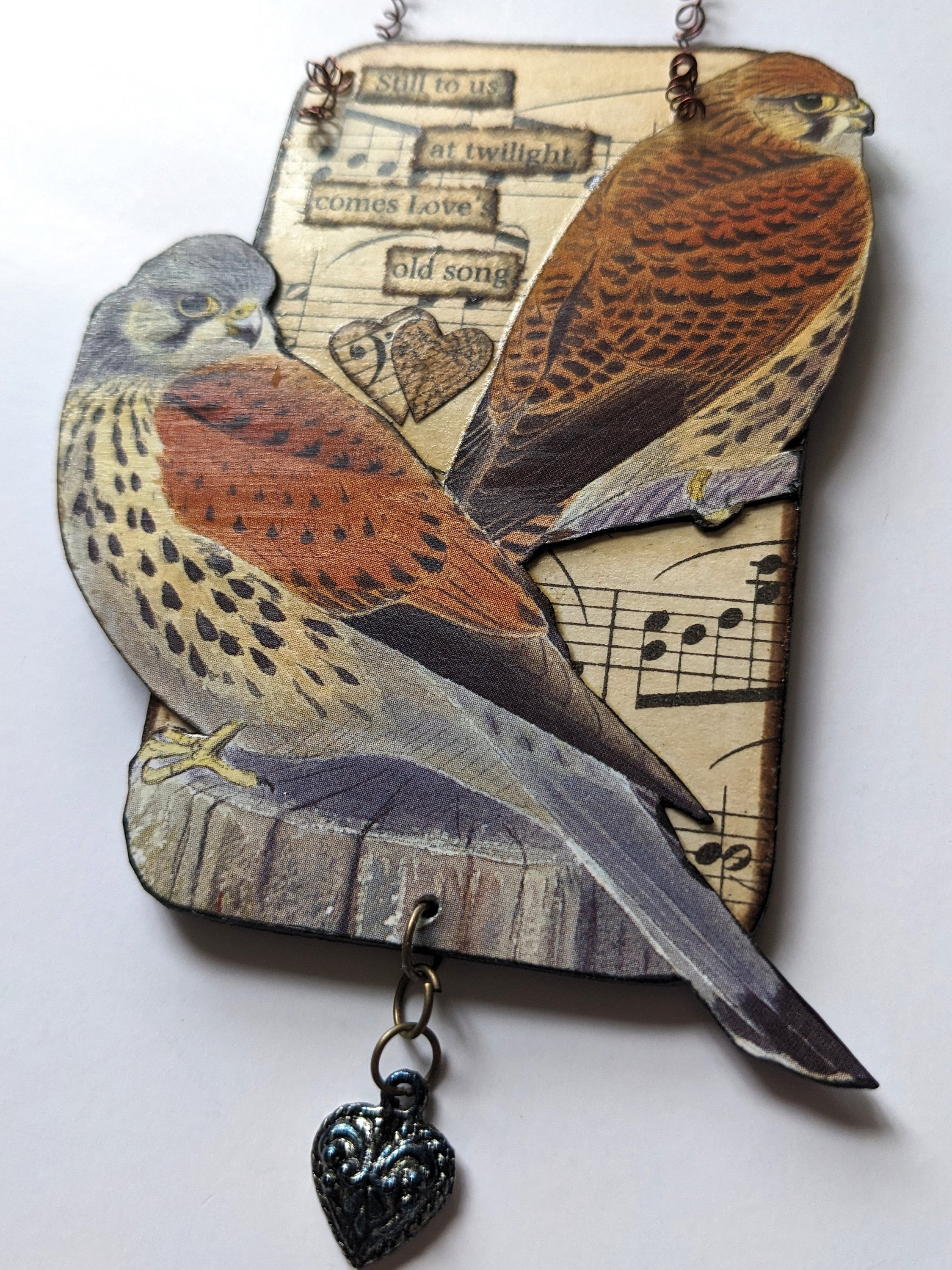 Kestrel Bird Wall Hanging: Vintage Sheet Music Art - Etsy