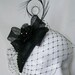 Black Crystal Fascinator Veiled Crystals or Pearl Studded Teardrop ...