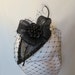 Black Crystal Fascinator Veiled Crystals or Pearl Studded Teardrop ...