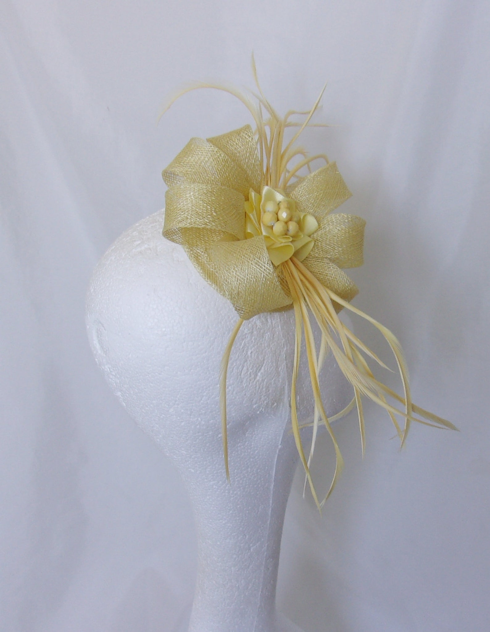 Yellow Fascinator Primrose Lemon Yellows Shades Sinamay Loop | Etsy UK