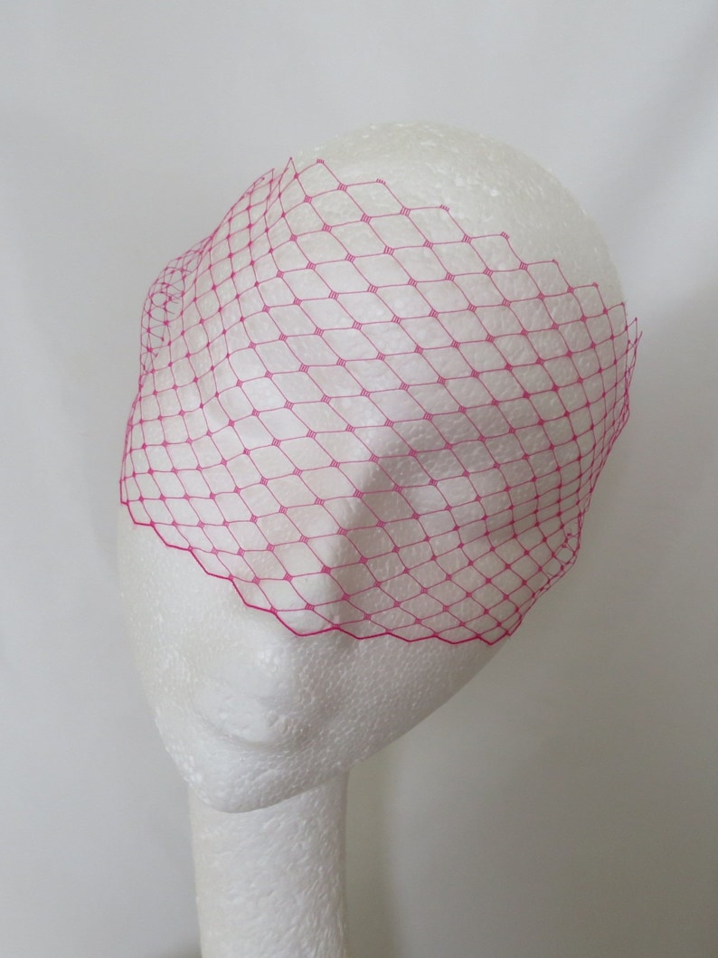 Dark Cerise Cyclamen Pink Narrow Classic Soft Veiling Bandeau Vintage ...