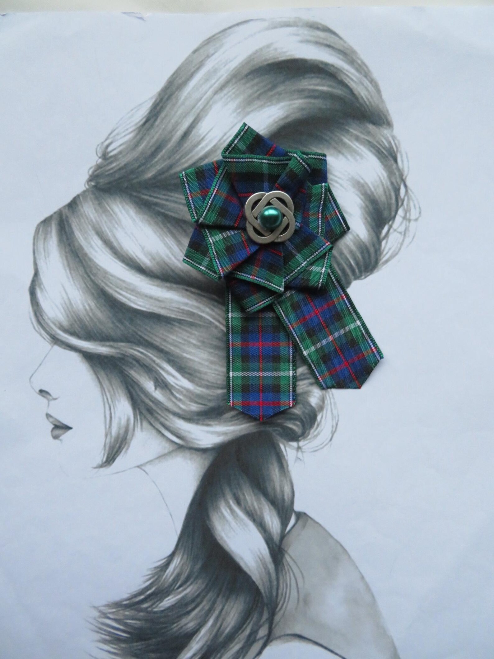 Mackenzie Tartan Celtic Ribbon Ruffle Rosette Mini Clip Rosette ...