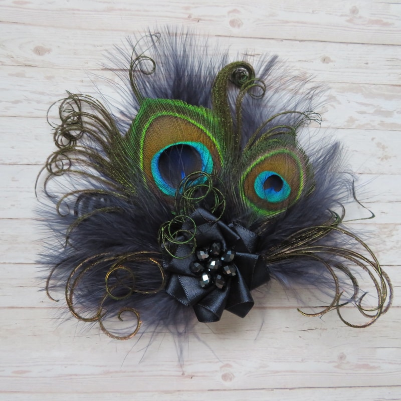 Peacock Hairclip - Etsy