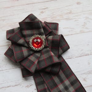 Silver Pride of Scotland Tartan Ruffle Rosette Mini Brooch Pin Scottish ...
