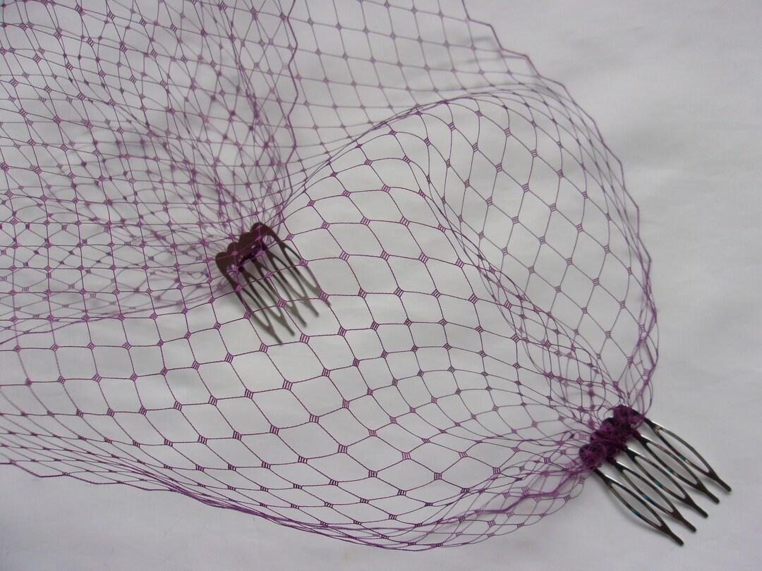 Amethyst Birdcage Veil Plum Fine Classic Bandeau Wedding Bridal Brides ...