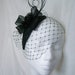 Black Crystal Fascinator Veiled Crystals or Pearl Studded Teardrop ...