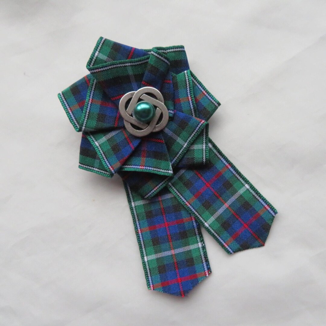 Mackenzie Tartan Celtic Ribbon Ruffle Rosette Mini Clip Rosette ...