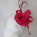Cerise Pink Fascinator Bright Hot Fuchsia Pinks - Curl Feather Sinamay ...