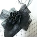 Black Crystal Fascinator Veiled Crystals or Pearl Studded Teardrop ...