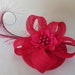 Cerise Pink Fascinator Bright Hot Fuchsia Pinks - Curl Feather Sinamay ...