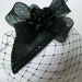 Black Crystal Fascinator Veiled Crystals or Pearl Studded Teardrop ...