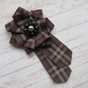 Silver Pride of Scotland Tartan Ruffle Rosette Mini Brooch Pin Scottish ...