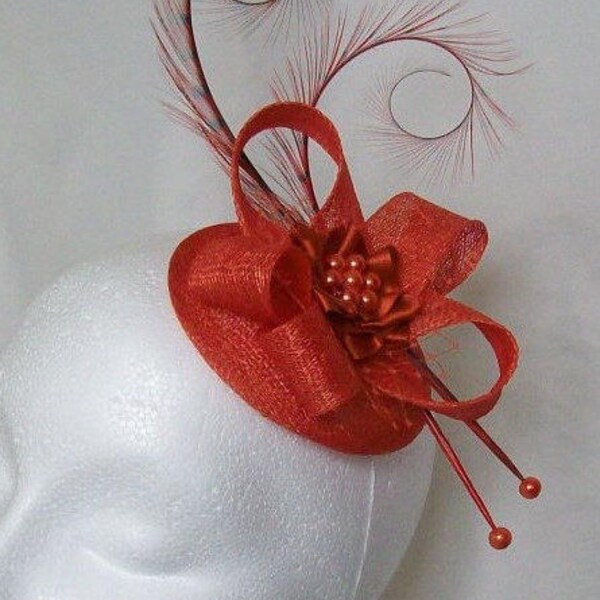 Orange Fascinator - Etsy
