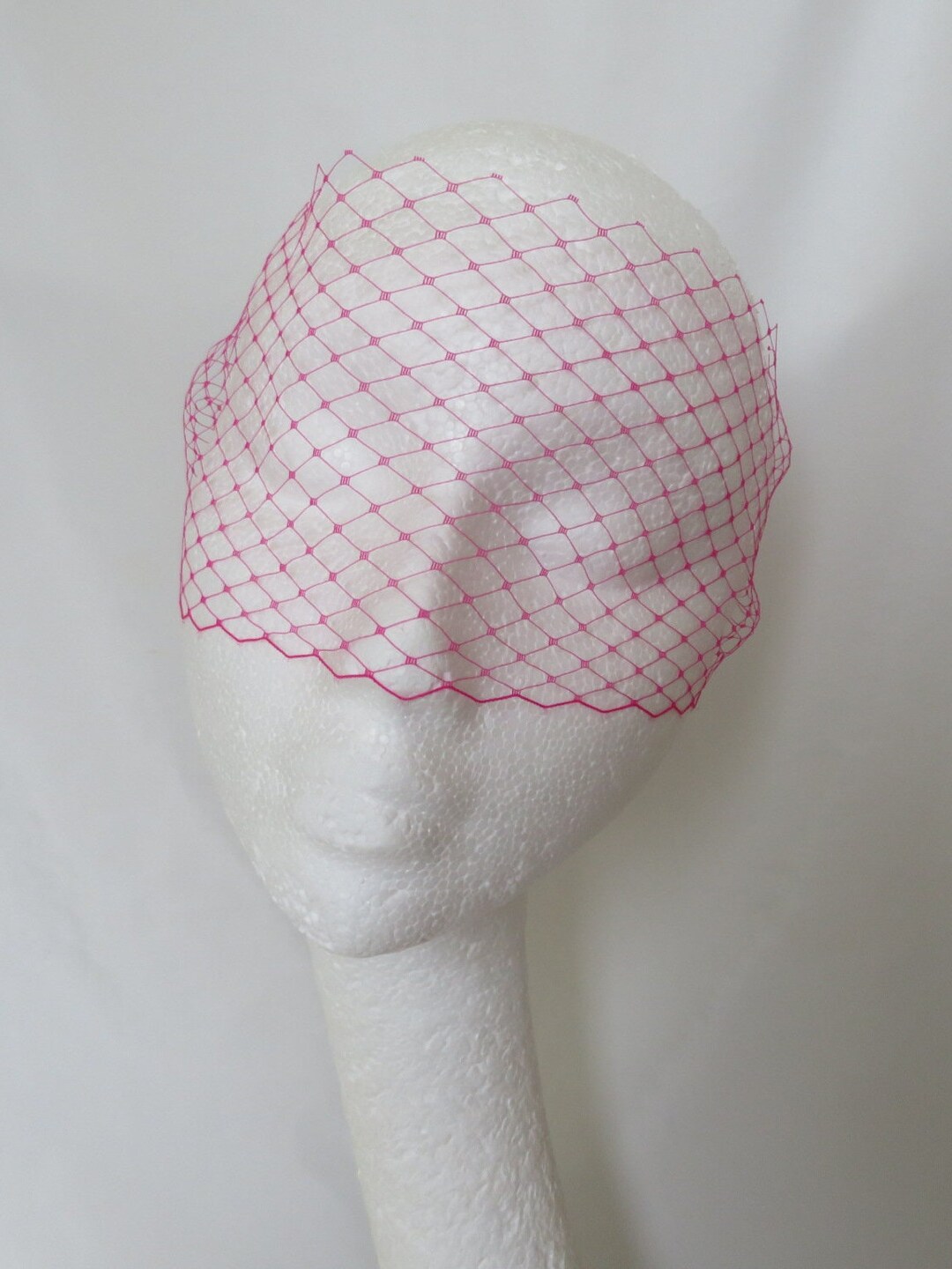 Dark Cerise Cyclamen Pink Narrow Classic Soft Veiling Bandeau Vintage ...