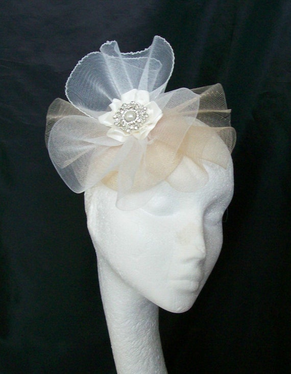 Items similar to Ivory and Nude Latte Crinoline & Rhinestone Pearl ...