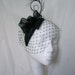 Black Crystal Fascinator Veiled Crystals or Pearl Studded Teardrop ...