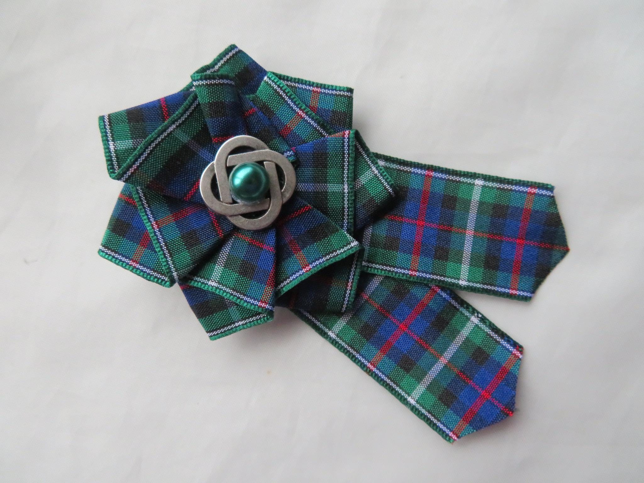 Mackenzie Tartan Celtic Ribbon Ruffle Rosette Mini Clip Rosette ...