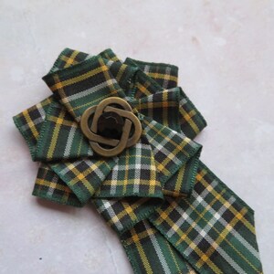 Irish National Tartan Ruffle Rosette Mini Brooch Pin Ireland - Etsy