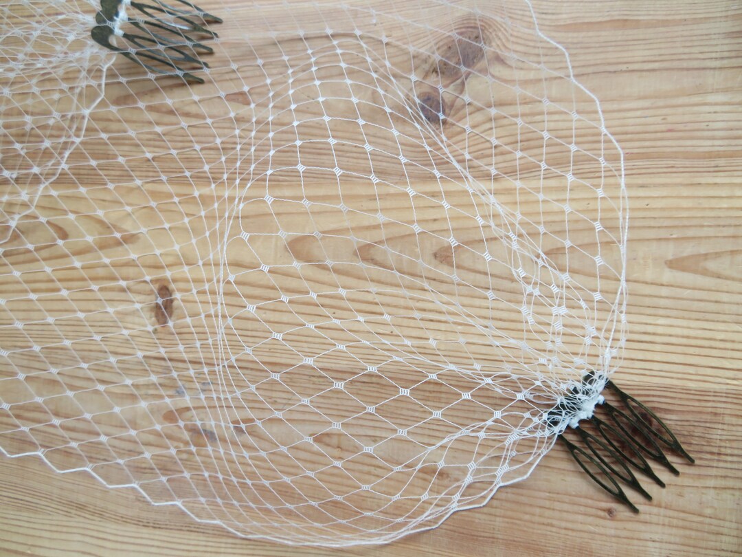 Ivory Birdcage Veil - Pale off White Bandeau Bridal Brides Wedding ...