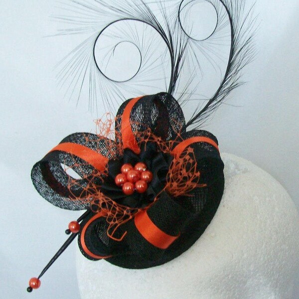 Orange Fascinator - Etsy
