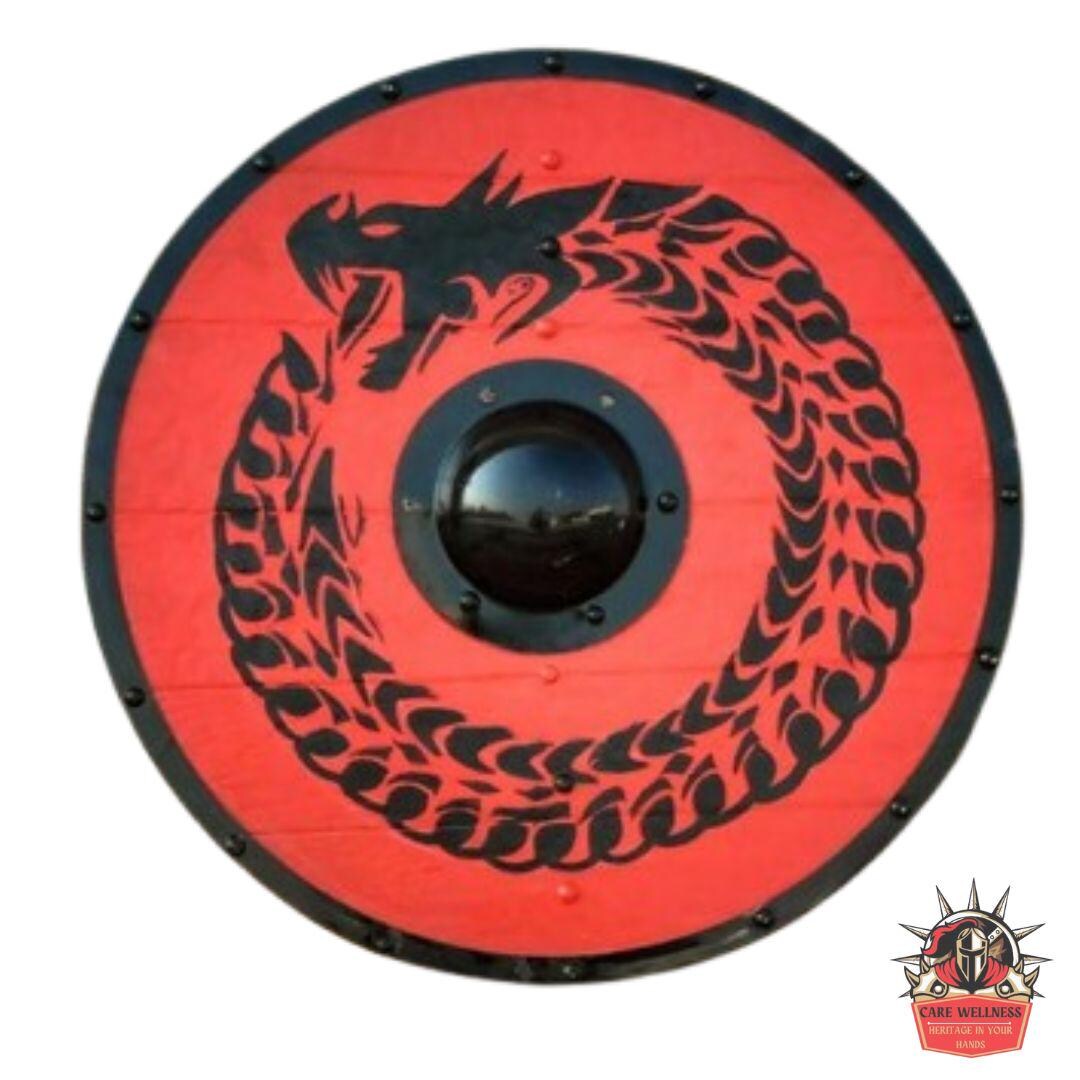 Authentic Viking Ouroboros Battle-worn Shield Fenrir Gray Battle-worn ...