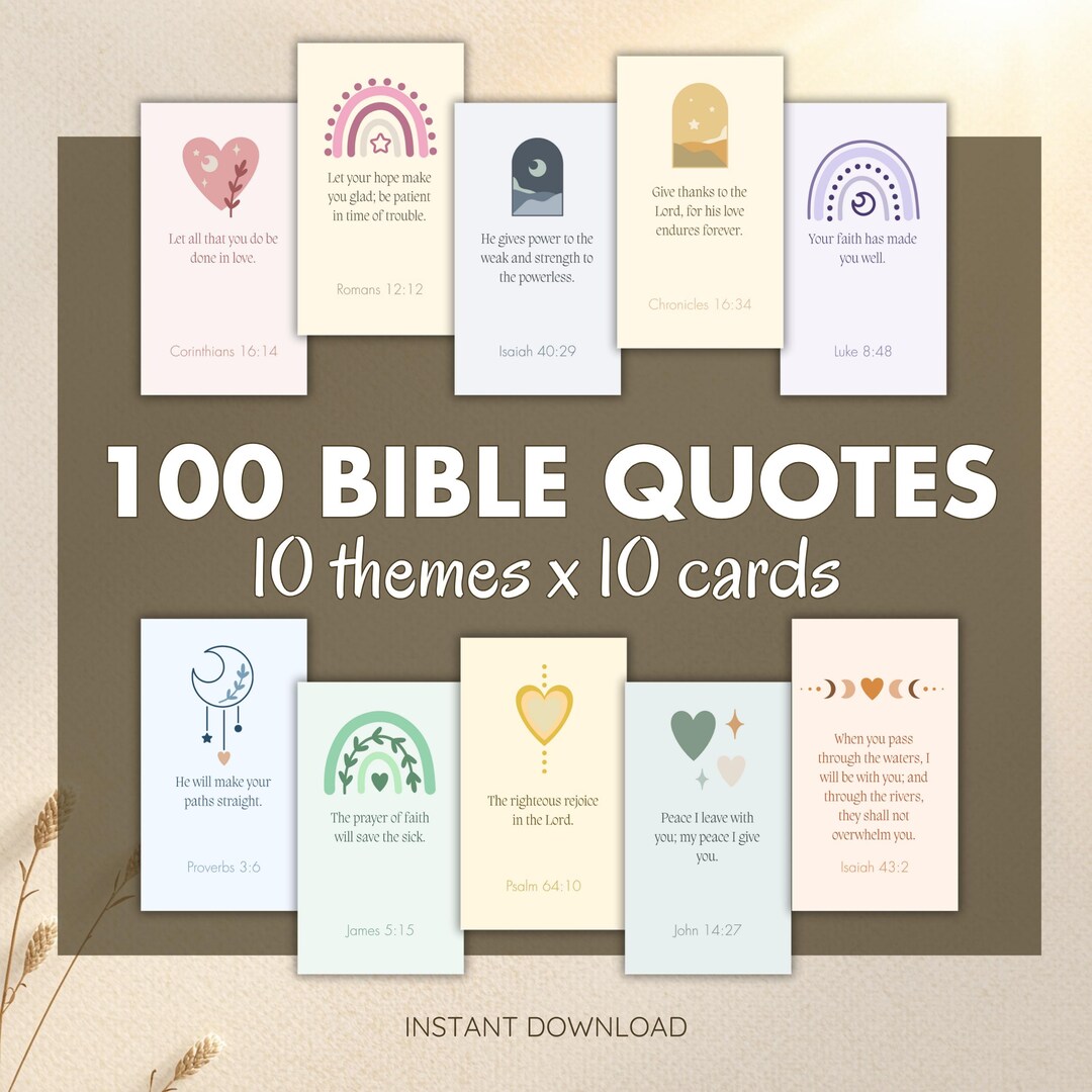 Printable Bible Verse Cards Mega Pack | Affirmation Scripture Quotes ...