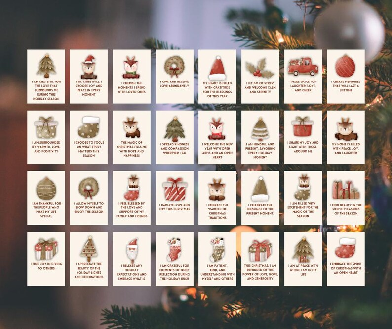 Christmas Affirmation Cards Printable | Holiday Positive Affirmations ...