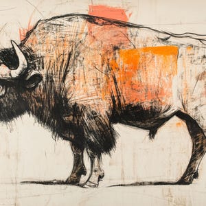 Buffalo Sketch Digital Download | Abstract Wall Art for Home Decor ...