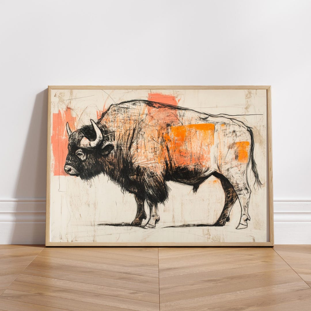 Buffalo Sketch Digital Download | Abstract Wall Art for Home Decor ...