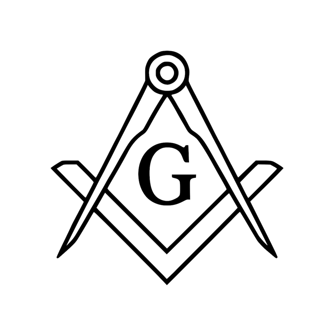 Masonic Symbol SVG | Freemason Compass & Square | Spiritual Line Art ...