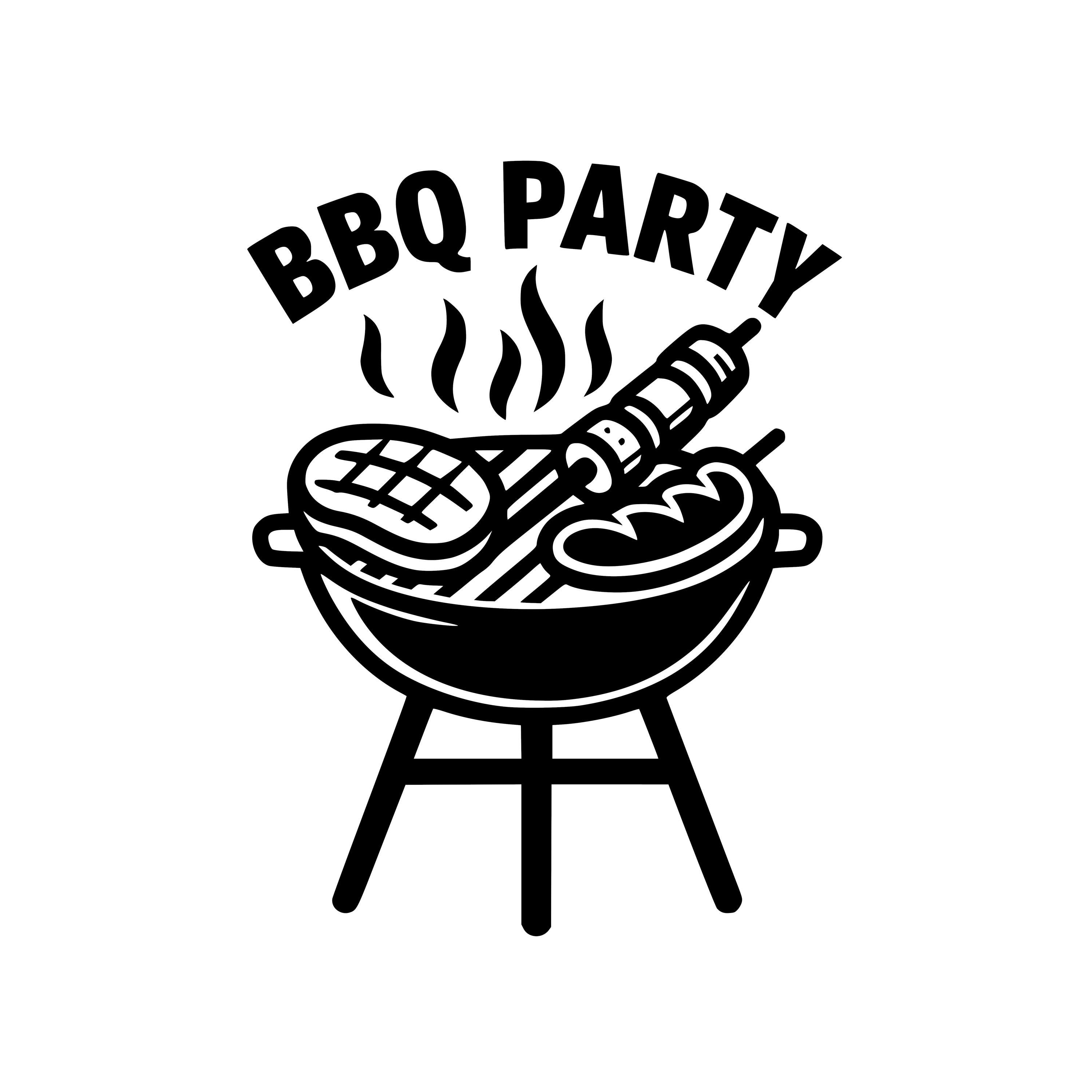 Minimalist BBQ Party SVG and PNG (4000x4000) – Grill and Barbecue Line ...