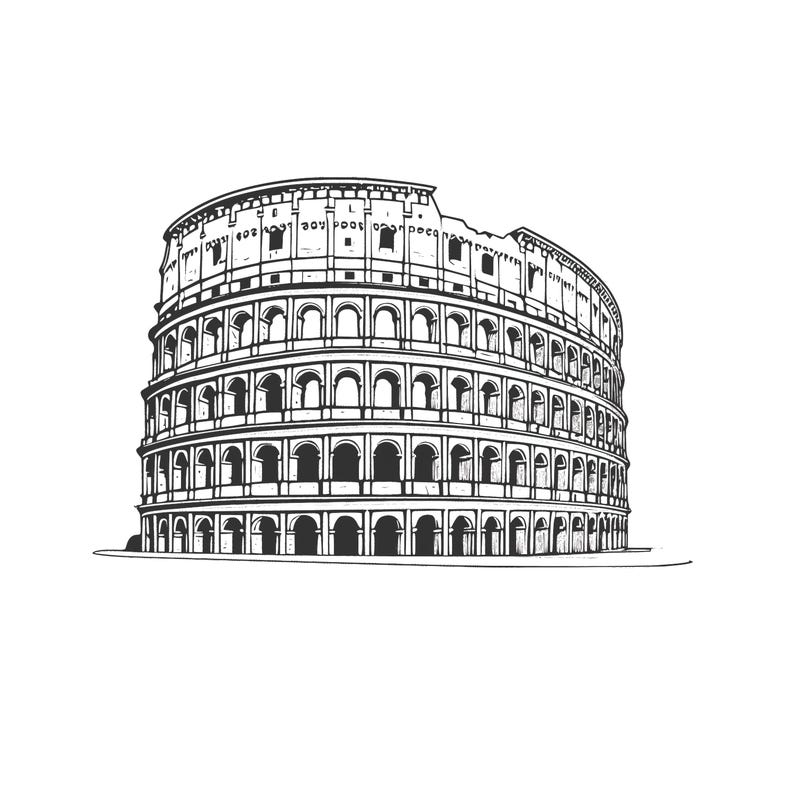 Minimalist Colosseum SVG | Digital Download | Roman Amphitheater Art ...