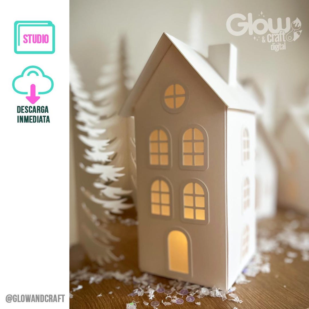 Cardboard Christmas House | Silhouette Studio File | Christmas Cutting ...