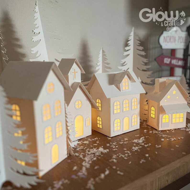 Cardboard Christmas House | Silhouette Studio File | Christmas Cutting ...