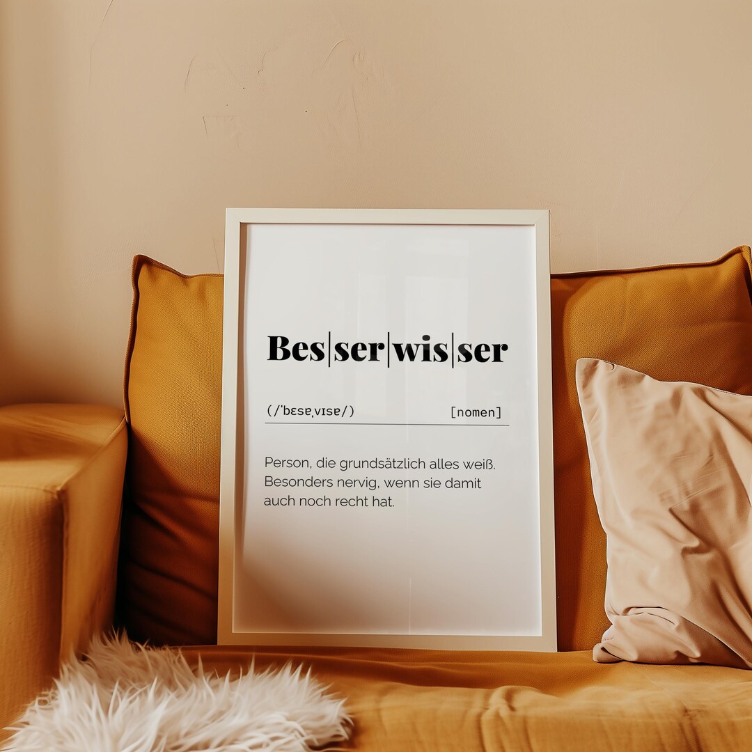 Besserwisser – Sarkastisches Definition Poster als Digital-Download ...