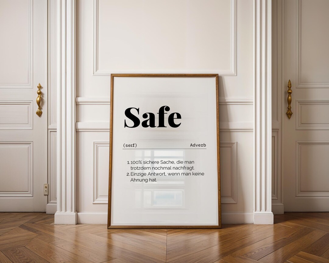 Safe Definition Poster, Dictionary Print, Funny Slang Wall Decor, Youth ...