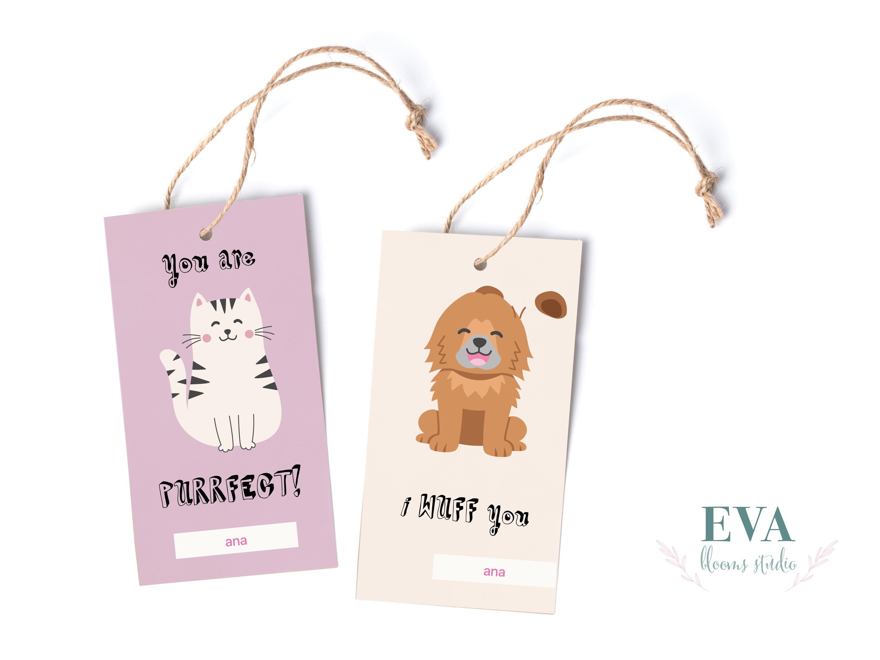 Editable Valentine’s Day Gift Tags – Cute Animal Designs for Kids ...