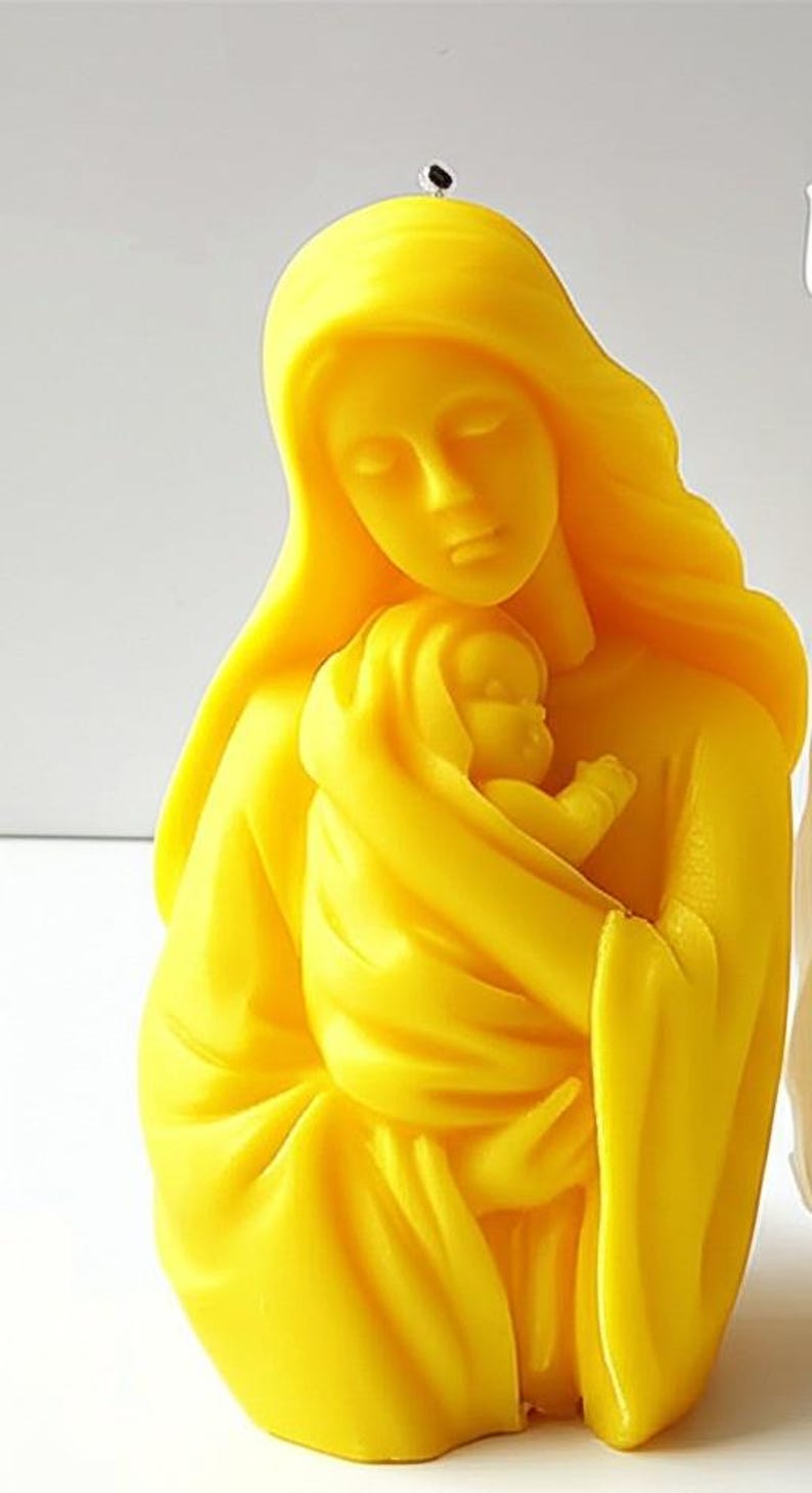 Virgin Mary & Baby Silicone Mold – Religious Candle Making, Handmade ...