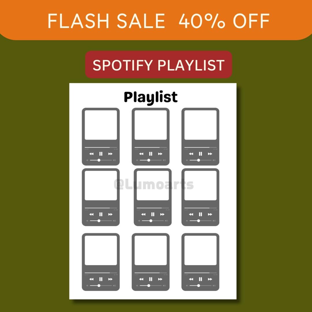 Printable Spotify Playlist Template - Spotify Playlist- Favourite Music ...