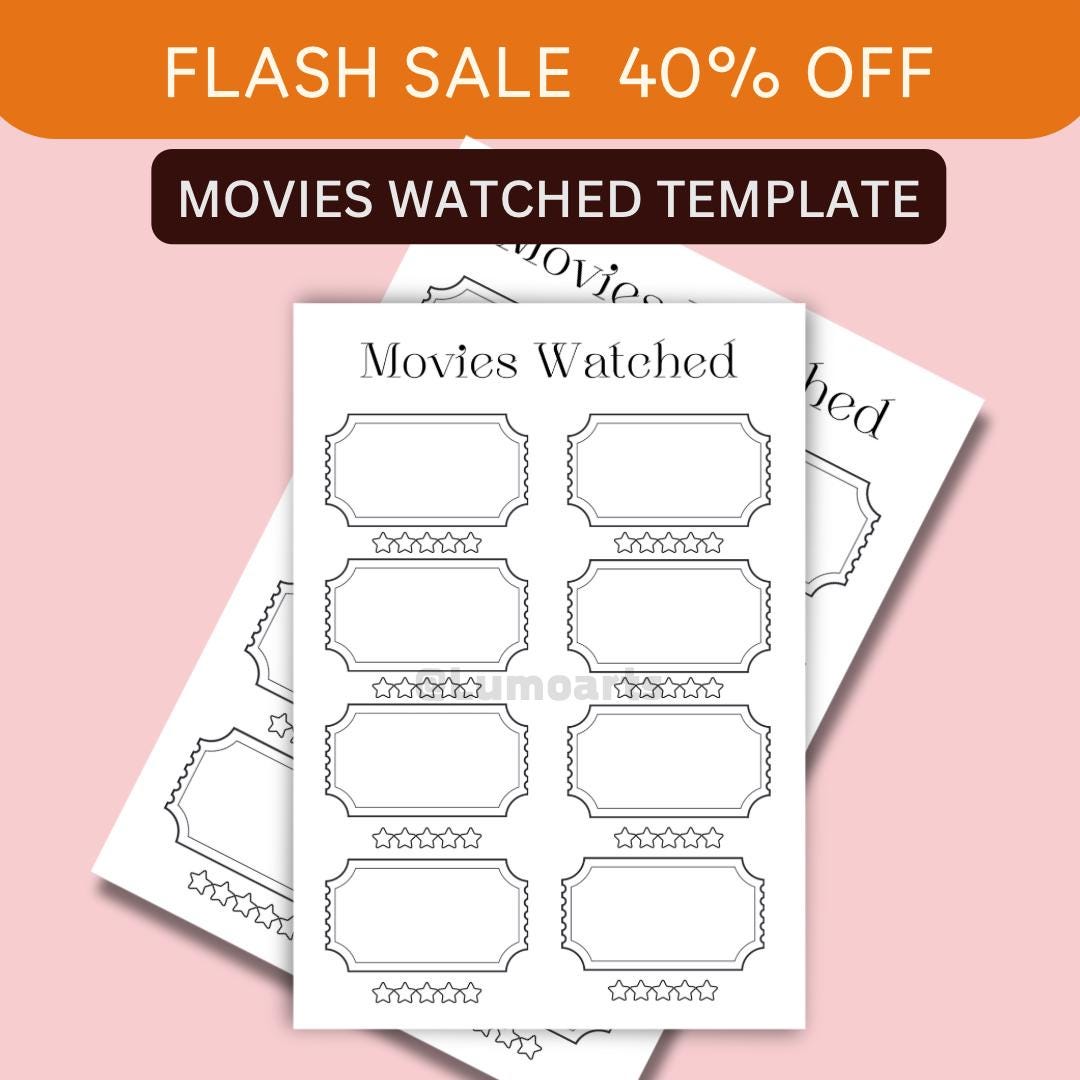 Printable Movies Watched Template - Movies- Watched -rating - Favourite ...