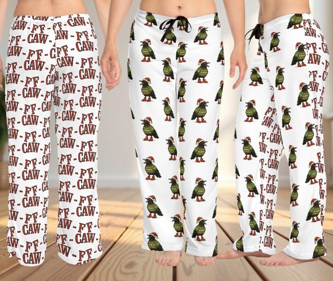 Black Bird Meme Sarcastic F-CAW-F Christmas Pajama Pants: Inappropriate ...