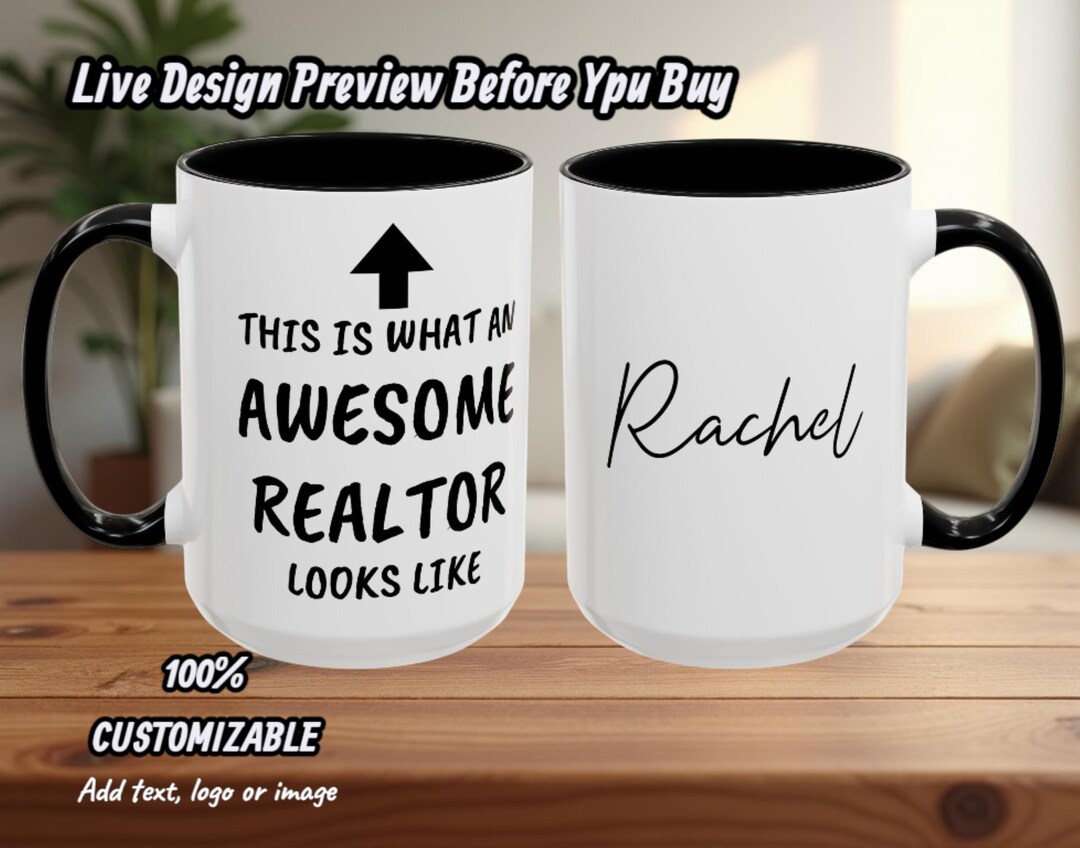 Personalized Realtor Mug: Customized Coffee Cup, Custom Photo & Text ...